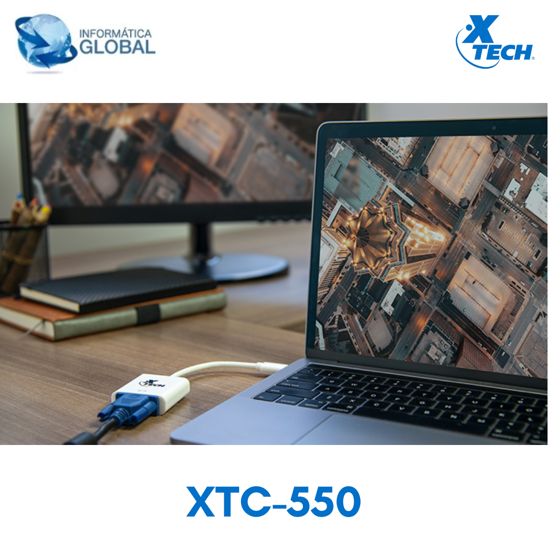 ADAPTADOR USB TIPO C A VGA 20CM XTECH XTC-550 COLOR BLANCO - Informática Global Ec.
